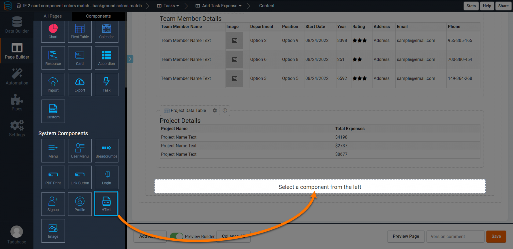 Export Multiple Tables Tadabase